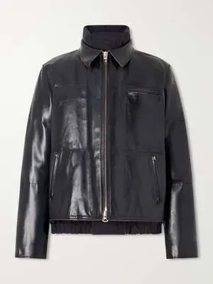 Sacai Leather Down Jacket - Black