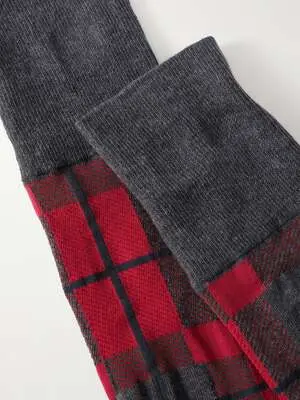 VIVIENNE WESTWOOD Locharron Orb-embroidered Checked Knitted Socks
