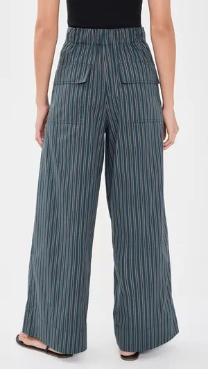A.L.C. James Wide Leg Striped Poplin Pants