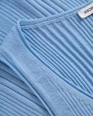 Veronica Beard Birke Merino Wool Tank Top - Blue Jay