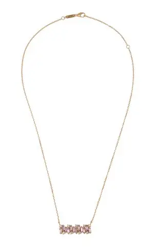 SUZANNE KALAN Shimmering 18K Rose Gold Diamond And Sapphire Necklace