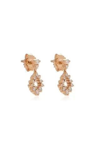 SUZANNE KALAN Pear-shaped 18k Rose Gold Diamond Earrings
