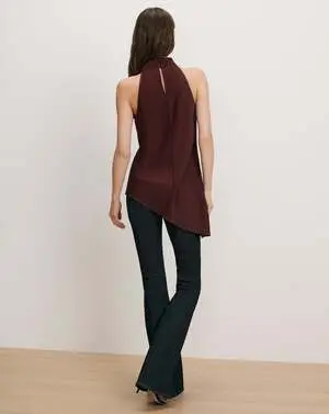 Veronica Beard Radford Asymmetrical Top - Raisin