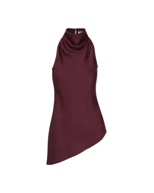 Veronica Beard Radford Asymmetrical Top - Raisin
