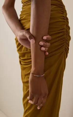 SUZANNE KALAN Rainbow Princess-cut 18k Rose Gold Sapphire Bangle