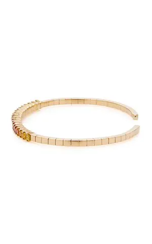 SUZANNE KALAN Rainbow Princess-cut 18k Rose Gold Sapphire Bangle