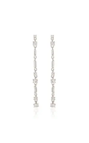 SUZANNE KALAN Thin Mix 18k Gold Diamond Earrings - White