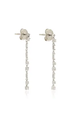 SUZANNE KALAN Thin Mix 18k Gold Diamond Earrings