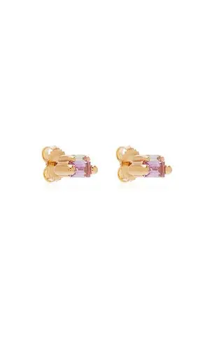 SUZANNE KALAN Bold 18k Rose Gold Sapphire Mini Stud Earrings