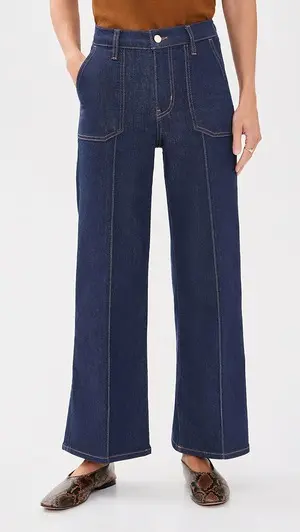 FRAME Le Pixie Slim Petite Palazzo Jeans - Rinse