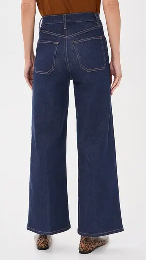 FRAME Le Pixie Slim Petite Palazzo Jeans - Rinse
