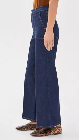 FRAME Le Pixie Slim Petite Palazzo Jeans - Rinse