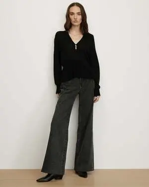 Veronica Beard Zainen Merino Wool Pullover - Black