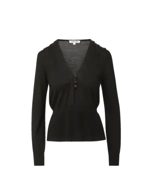 Veronica Beard Zainen Merino Wool Pullover - Black