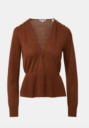 Veronica Beard Zainen Merino Wool Pullover - Rust