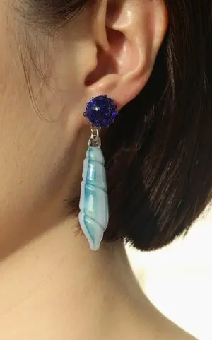 KEANE Shell Drop Earrings - Blue