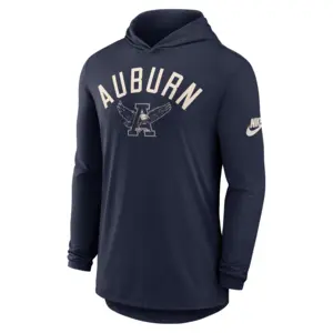 Nike Auburn Legacy Arch Dri-fit College Long-sleeve Hooded T-shirt - Blue