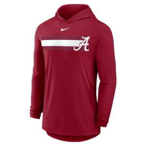 Nike Alabama Primetime Pattern Dri-fit College Long-sleeve Hooded T-shirt - Red