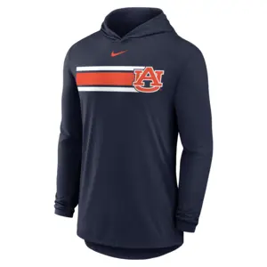 Nike Auburn Primetime Pattern Dri-fit College Long-sleeve Hooded T-shirt - Blue