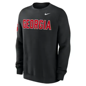 Nike Georgia Sideline Club College Pullover Crew - Black