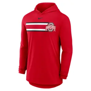 Nike Ohio State Primetime Pattern Men's Dri-fit College Long-sleeve Hooded T-shirt Red