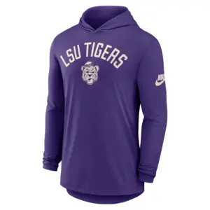Nike Lsu Legacy Arch Dri-fit College Long-sleeve Hooded T-shirt - Purple