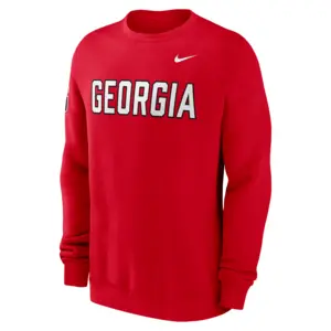 Nike Georgia Sideline Club College Pullover Crew - Red