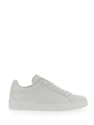 Dolce & Gabbana Portofino Leather Sneakers - White