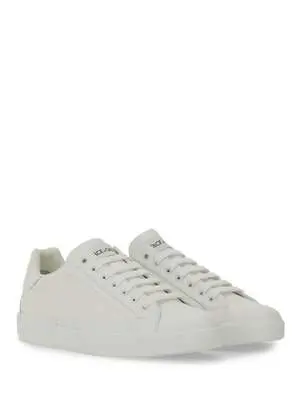 Dolce & Gabbana Portofino Leather Sneakers - White