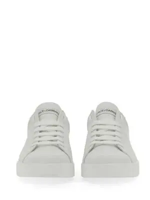 Dolce & Gabbana Portofino Leather Sneakers - White