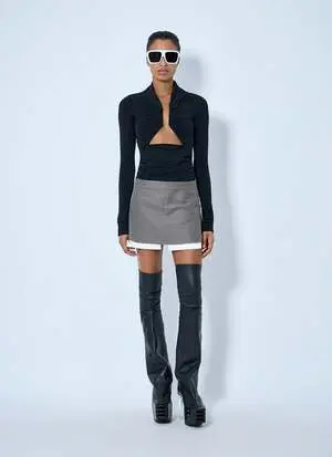 Rick Owens Fog Cutoff Mini Skirt