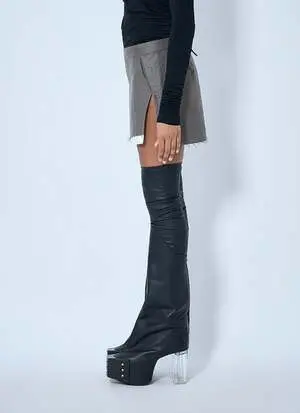 Rick Owens Fog Cutoff Mini Skirt