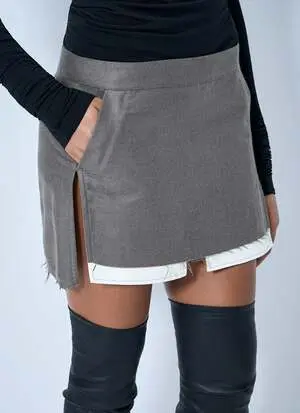 Rick Owens Fog Cutoff Mini Skirt