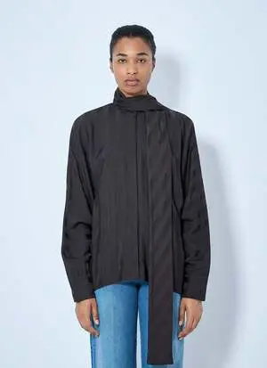Sportmax Striped Tie-neck Blouse
