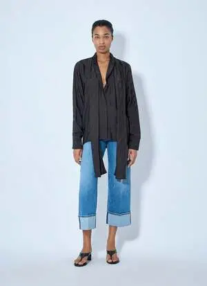 Sportmax Striped Tie-neck Blouse
