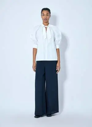 Max Mara Tie-neck Puff Sleeve Blouse