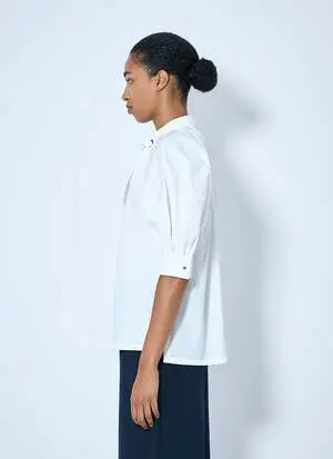 Max Mara Tie-neck Puff Sleeve Blouse