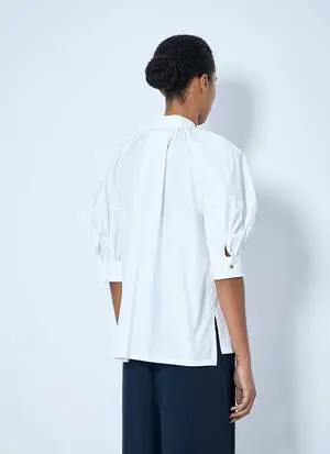 Max Mara Tie-neck Puff Sleeve Blouse
