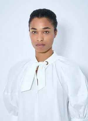 Max Mara Tie-neck Puff Sleeve Blouse