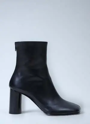 Phoebe Philo Leather Ankle Boots With Block Heel And Zip Fastening