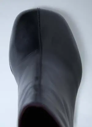 Phoebe Philo Leather Ankle Boots With Block Heel And Zip Fastening