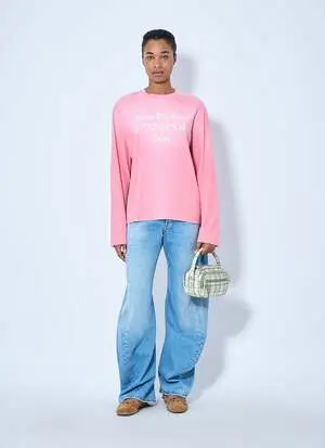 Acne Studios Sprayed Logo Long Sleeve T-shirt - Pink