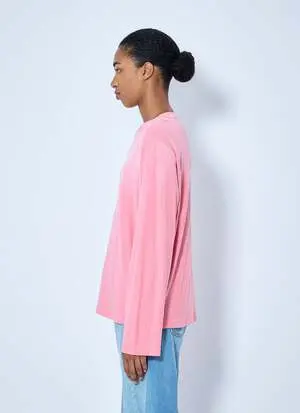 Acne Studios Sprayed Logo Long Sleeve T-shirt - Pink