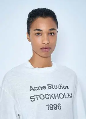 Acne Studios Graphic Logo Cotton Hemp Blend T-shirt