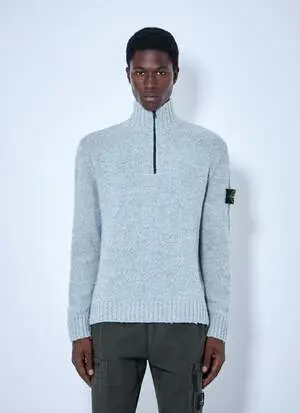 Stone Island Half-zip Wool Sweater - Blue