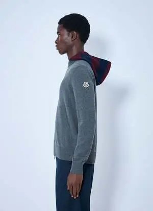 Moncler Zip-up Hoodie With Ribbed Trims