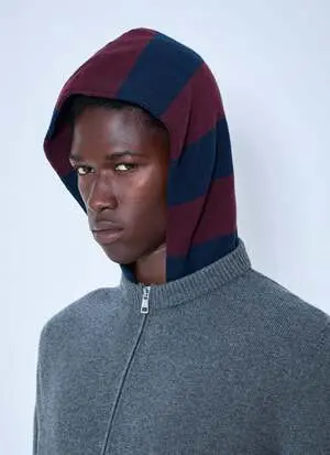 Moncler Zip-up Hoodie With Ribbed Trims