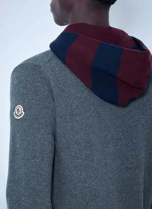 Moncler Zip-up Hoodie With Ribbed Trims