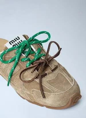 Miu Miu X New Balance 530 Mule Sneakers In Suede - Multicolor
