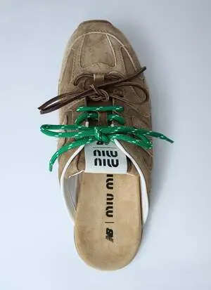 Miu Miu X New Balance 530 Mule Sneakers In Suede - Multicolor